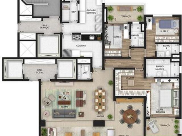 Ed. Maison Helena Lançamento no Jardins 208m 3 suites 3 vagas