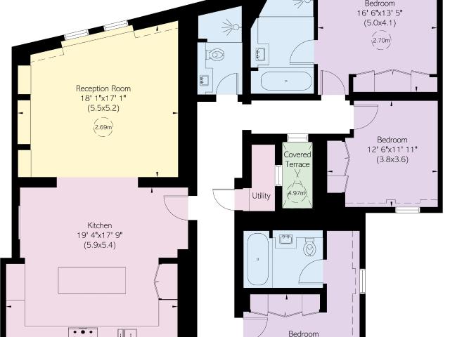 Elegant three bedroom apartment with lift and caretaker near Sloane Square