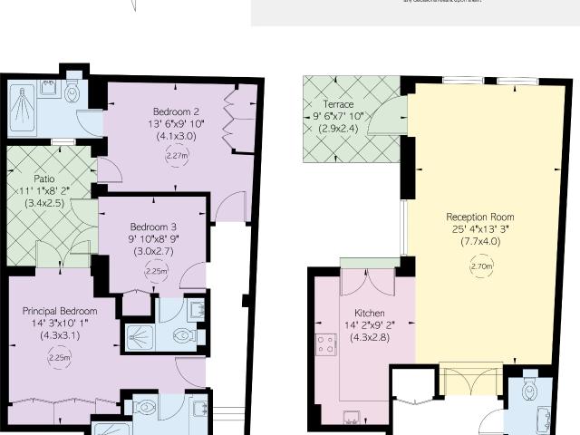Elegant three bedroom apartment with porter, in prestigious Kensington location