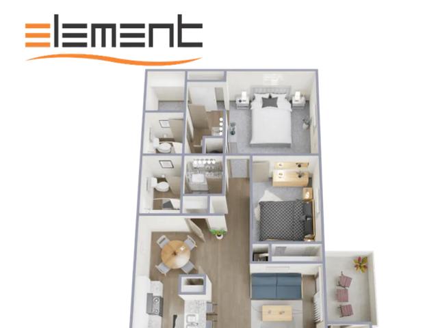 Element Apartments 2 Bedroom Apartment for Rent at 1516 Arbor Town Cir, Arlington, TX 76011