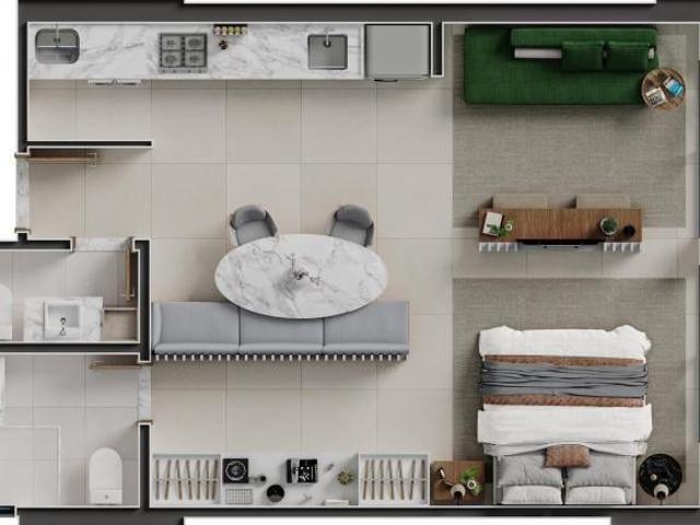 Emirates Flamboyant 1 suíte de 48m2 Apartamento com 1 Quarto s por R$ 648000.00 no setor Jardim G