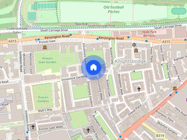 Ennismore Gardens, Knightsbridge, London, UK, SW7