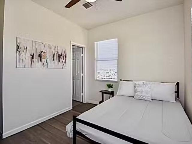 Enjoy your own bathroom, all utilities included, and bus stop.