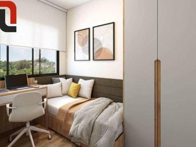 Enssence Apto 47m² 2 quartos, sacada gourmet e 1 vaga no Novo Mundo