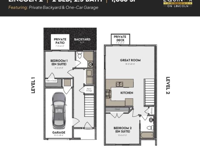 Equinox on Lincoln, Lincoln 2, 2bd x 2.5ba + 1 car garage 2 story