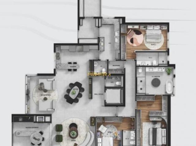 Etherea Apartamento com 255m² e 03 suítes