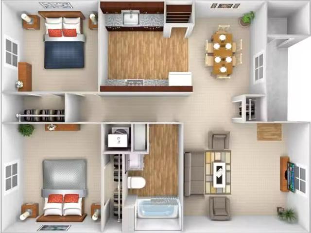 Evangeline Village Apartment Homes 2 BR 60