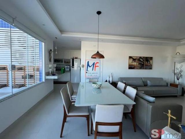 Excelente apto cobertura em Ubatuba, 169 m² a.u 3 dormitórios 3 suítes, sala, cozinha, escritóri