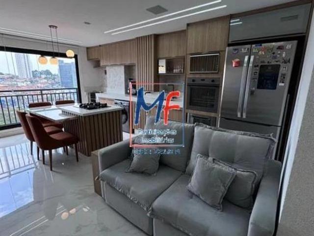 Excelente apto na Vila Esperança, 39 m² a.u 1 dormitório, sala, cozinha, varanda envidraçada, 1 va