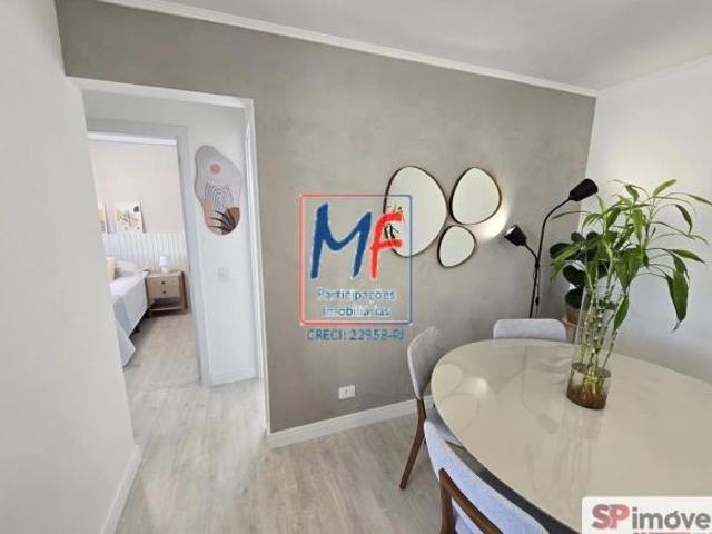 Excelente apto no Tatuapé, com 63m² a.u 2 dormitórios, sala c/ 2 ambientes, cozinha, lavanderia, 1