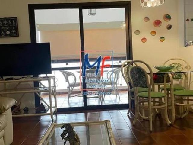 Excelente apto no Guarujá/SP, com 114 m² a.u 3 dormitórios 1 suíte, sala, cozinha, varanda, 4 va