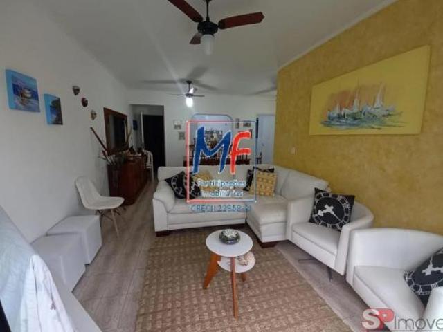 Excelente apto no Guarujá/SP, com 134 m² a.u 2 dormitórios 1 suíte, sala c/ 2 ambientes, cozinha