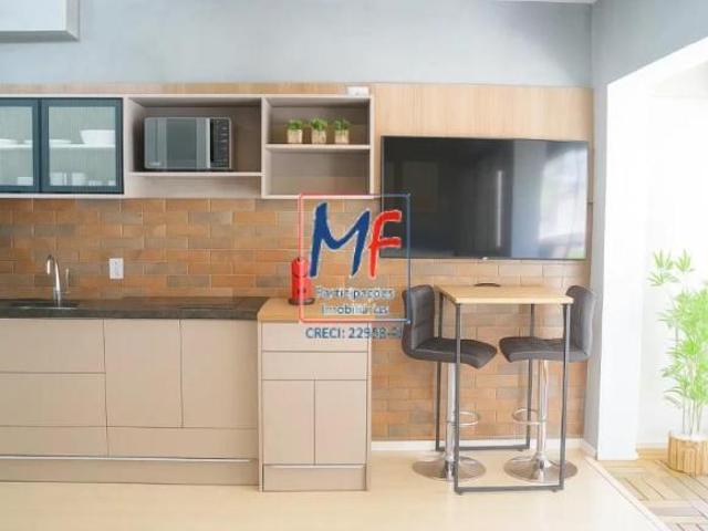 Excelente apto studio no Sumaré, com 30 m² a.u 1 dormitório, cozinha, banheiro, varanda envidraçad
