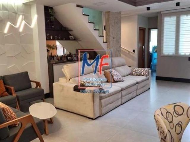 Excelente sobrado em Santo André/SP, 163 m² a.u 4 quartos 3 suítes, sala, cozinha, escritório, á