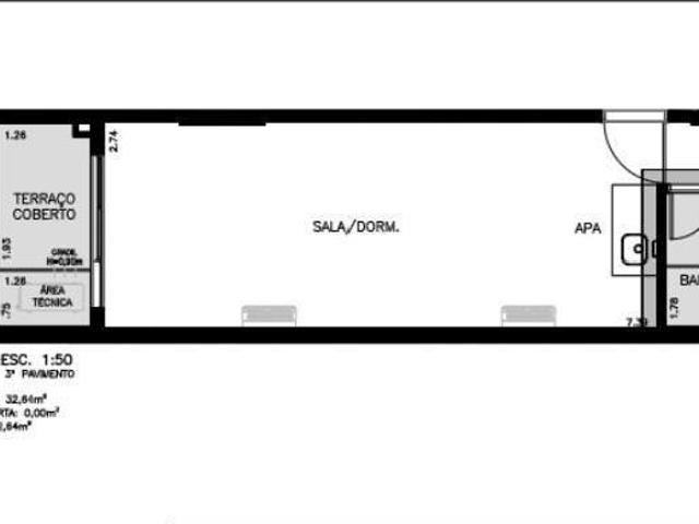 Deslumbrante studio para venda em Higienópolis com 1 quarto, 32m²
