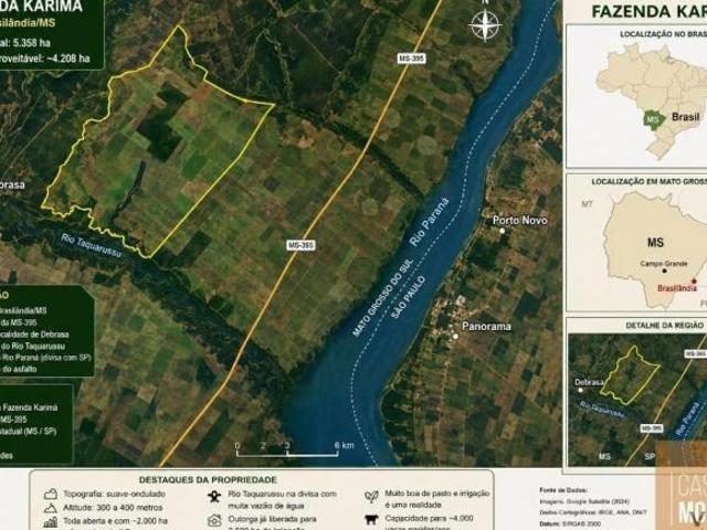 FAZENDA À VENDA 5.358 hectares MS Brasilânda