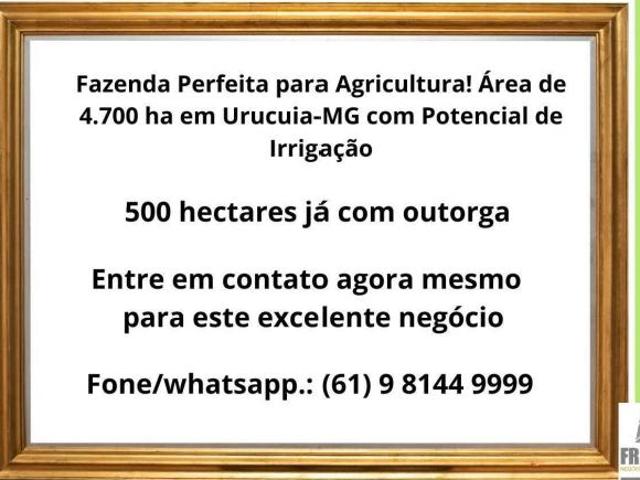 Fazenda à Venda em Urucuia, MG 4.700 Hectares com Potencial para Irrigação e Agricultura Pecuária