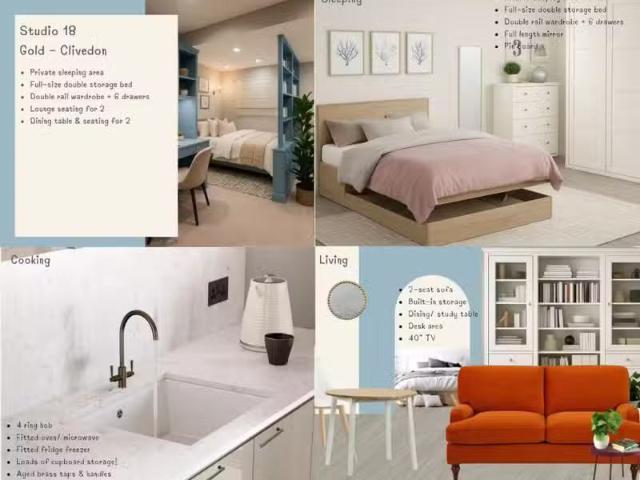 Nice 1 BA Studio flat for rent in Gold Clivedon Studio 18 Ver.