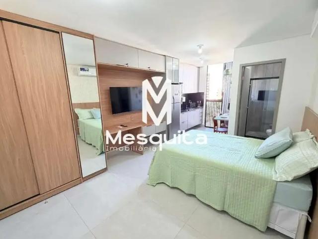 Flat mobiliado com 01 quarto suíte para locação anual em Intermares