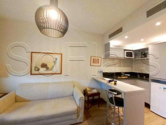 Flat mobiliado no Jardim Paulista com 1 dormitório entre Paulista e Ibirapuera