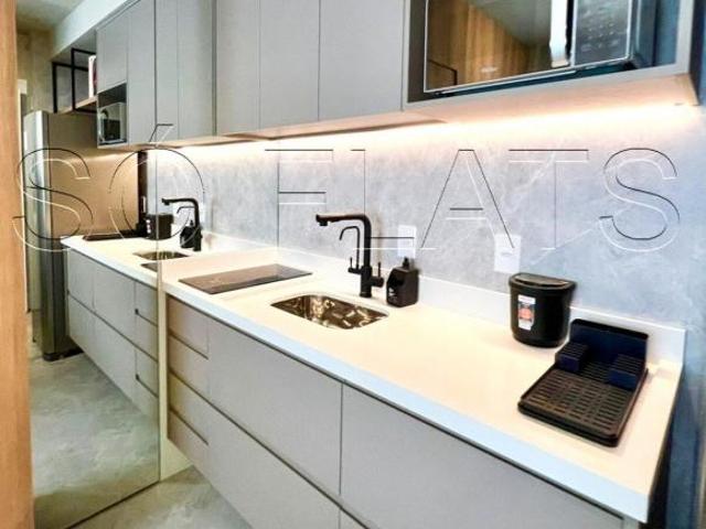 Flat na Bela Vista 25m² mobiliado perto do metrô com lazer completo e alta demanda