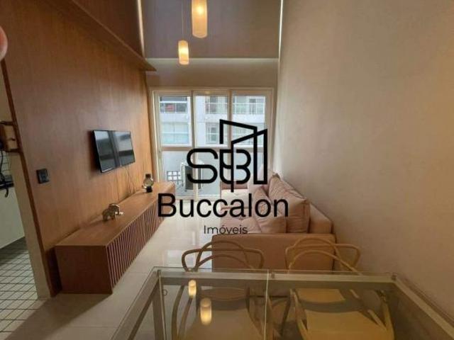 Flat no coração do Gonzaga Mobiliado, 2 Quartos, 1 Vaga, Andar Alto, Próximo da Praia, Lazer