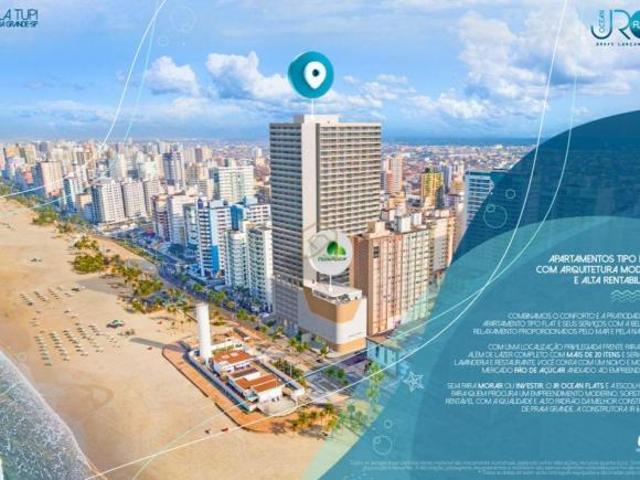 Flat com serviço em frente ao mar em Praia Grande/SP breve lançamento