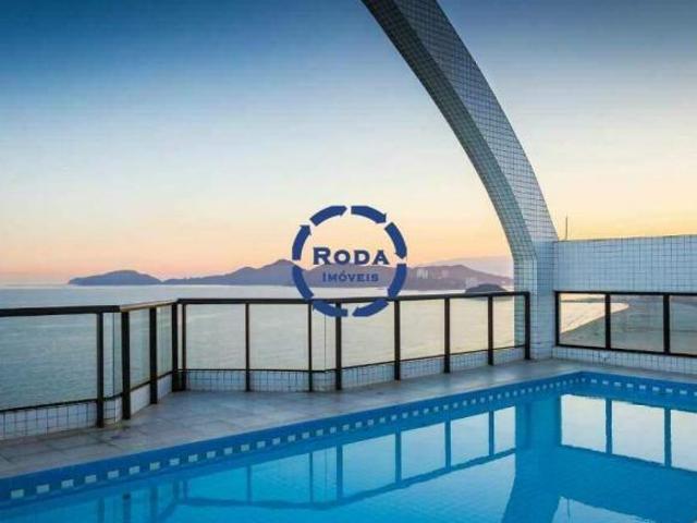 Flat de 2 quartos à venda com vista ao mar, porteira fechada Boqueirão, Santos/SP