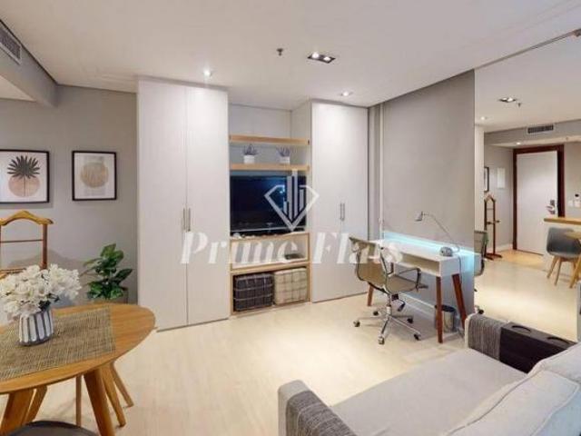 Flat disponível para venda no Meliá Jardim Europa no Itaim Bibi, com 29m², 1 dormitório e 1 vaga de