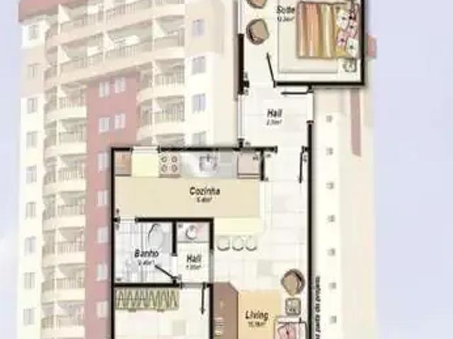 Flat para Venda em Campos dos Goytacazes/RJ Centro 2 Quartos