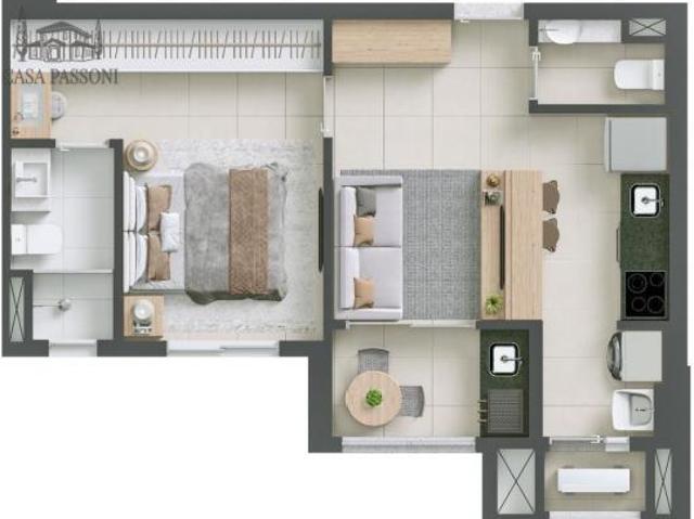 Flat para venda em Chácara Da Barra de 47.00m² com 1 Quarto, 1 Suite e 1 Garagem