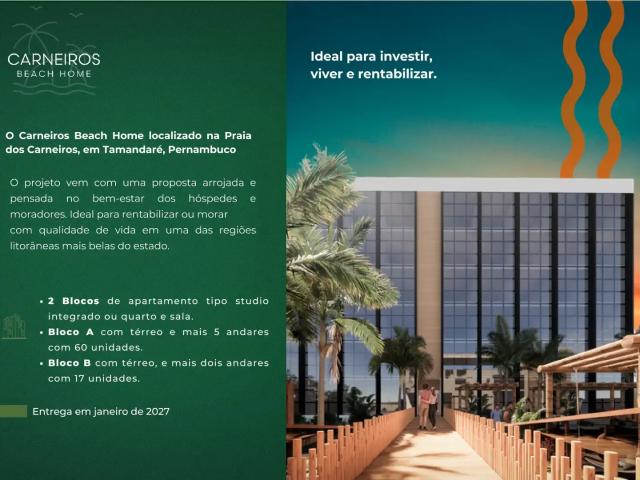 Flat para Venda em Tamandaré/PE Praia Dos Carneiros 1 Quartos