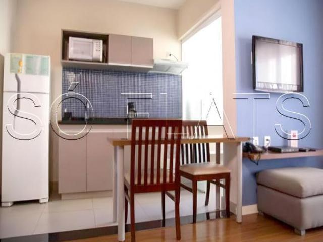 Flat totalmente mobiliado disponível para venda com 43m², 01 dorm e 01 vaga
