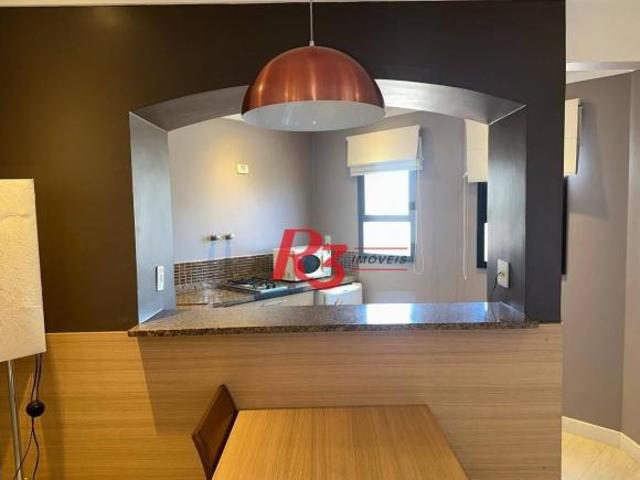 Flat 1 suíte, sala e varanda, 44 m² por R$ 450.000 Gonzaga Santos/SP