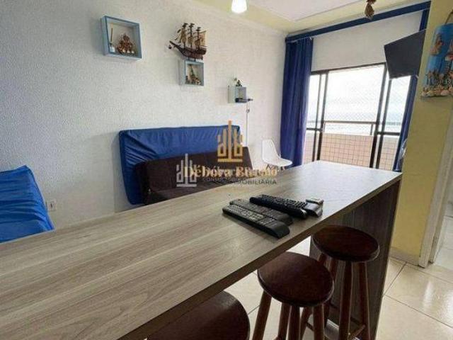 FRENTE MAR MOBILIADO – 1 DORM, SACADA, 1 VAGA E VISTA DESLUMBRANTE