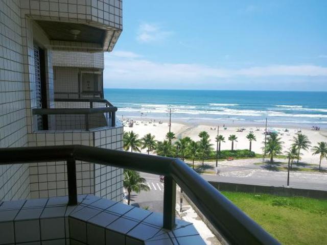 Frente Mar, Mobiliado no Maracanã, 1 Quarto, 2 sacadas e 60m² Praia Grande
