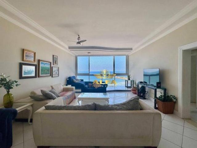 FRENTE MAR Apartamento com 4 dormitórios à venda, 180 m² Pitangueiras Guarujá/SP