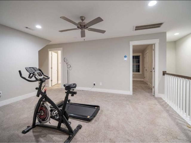 Furnished bedroom with large bath