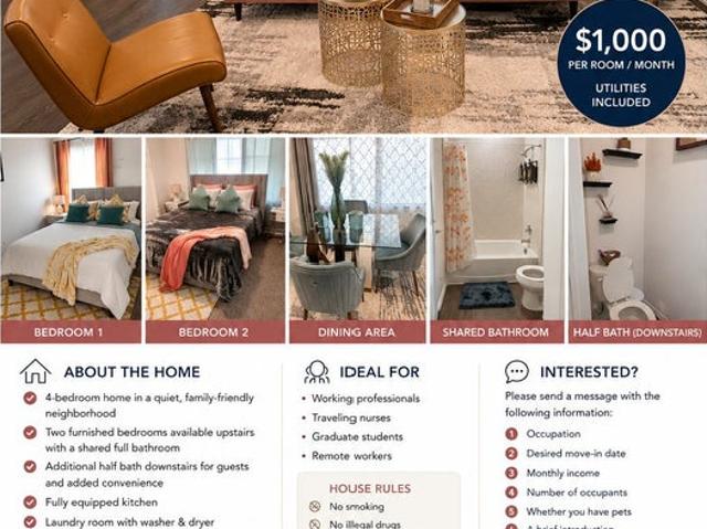 FURNISHED BEDROOMS FOR RENT – FORNEY/HEATH, TX