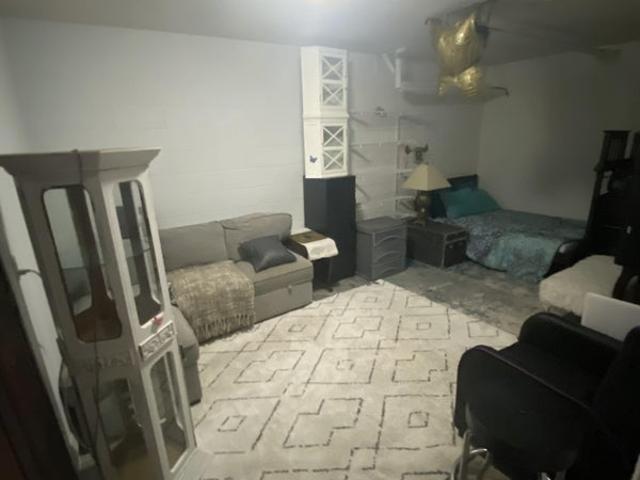 Furnished room with full size bed