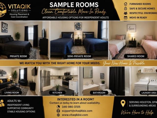 Furnished Room Available – Move In Ready