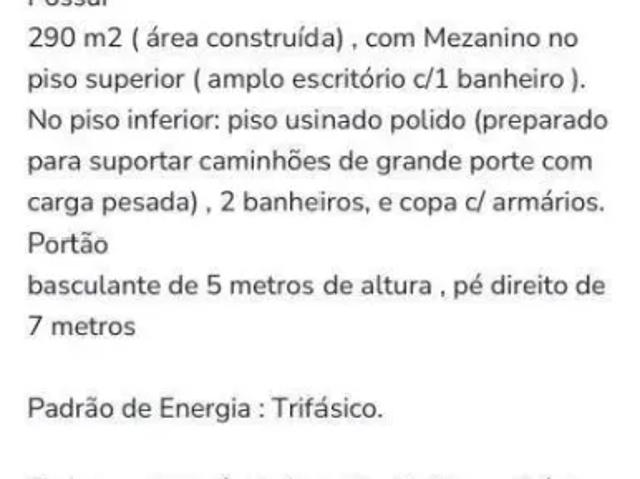 Galpão, 290 m² venda por R$ 1.700.000,00 ou aluguel por R$ 10.240,00/mês Jardim Piazza di Roma I