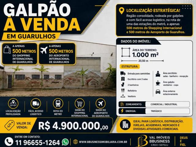 Galpão / Depósito para Venda em Guarulhos/SP Aeroporto