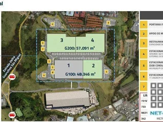 Galpão logístico 19.905m², 12 banheiros, 22 docas. CY.log guarulhos, infraestrutura completa para