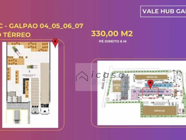 Galpão Modular para Locacao com 330,00 m² com área para manobras a margem da Dutra Caçapava/SP