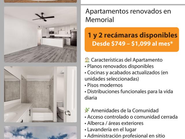 Gia at Memorial 2 Bedroom Apartment for Rent at 7429 Long Point Rd, Houston, TX 77055 Spring Branch East