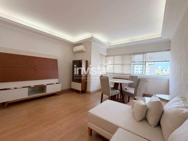 GONZAGA | 2 DORMITÓRIOS, MOBILIADO, SERVIÇOS DE FLAT E LAZER NA COBERTURA