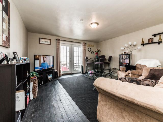 Great building with off street parking, views of the city, laundry on site!