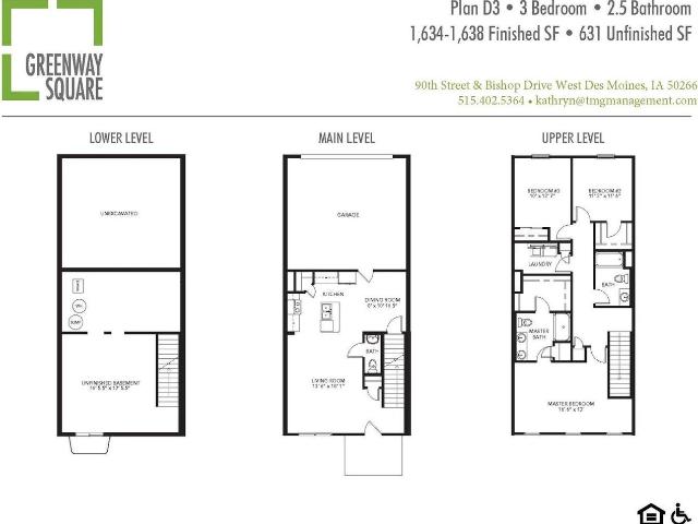 Greenway Square Townhomes 3 Bedroom Apartment for Rent at 9061 Burkwood Dr, West Des Moines, IA 50266