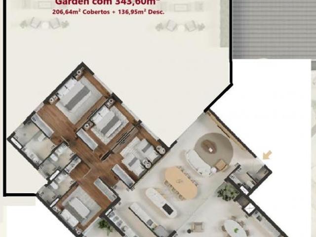 Guaratuba Exclusivo Garden 4 suites 343m² privativos